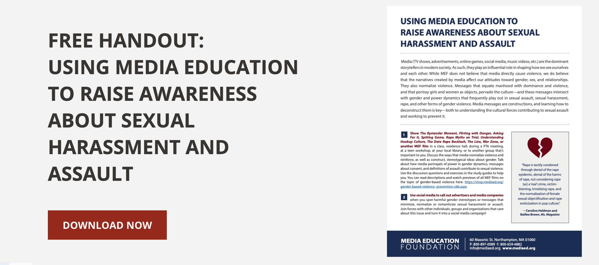 Free Handout: Using Media Education to Raise Awareness About Sexual ...